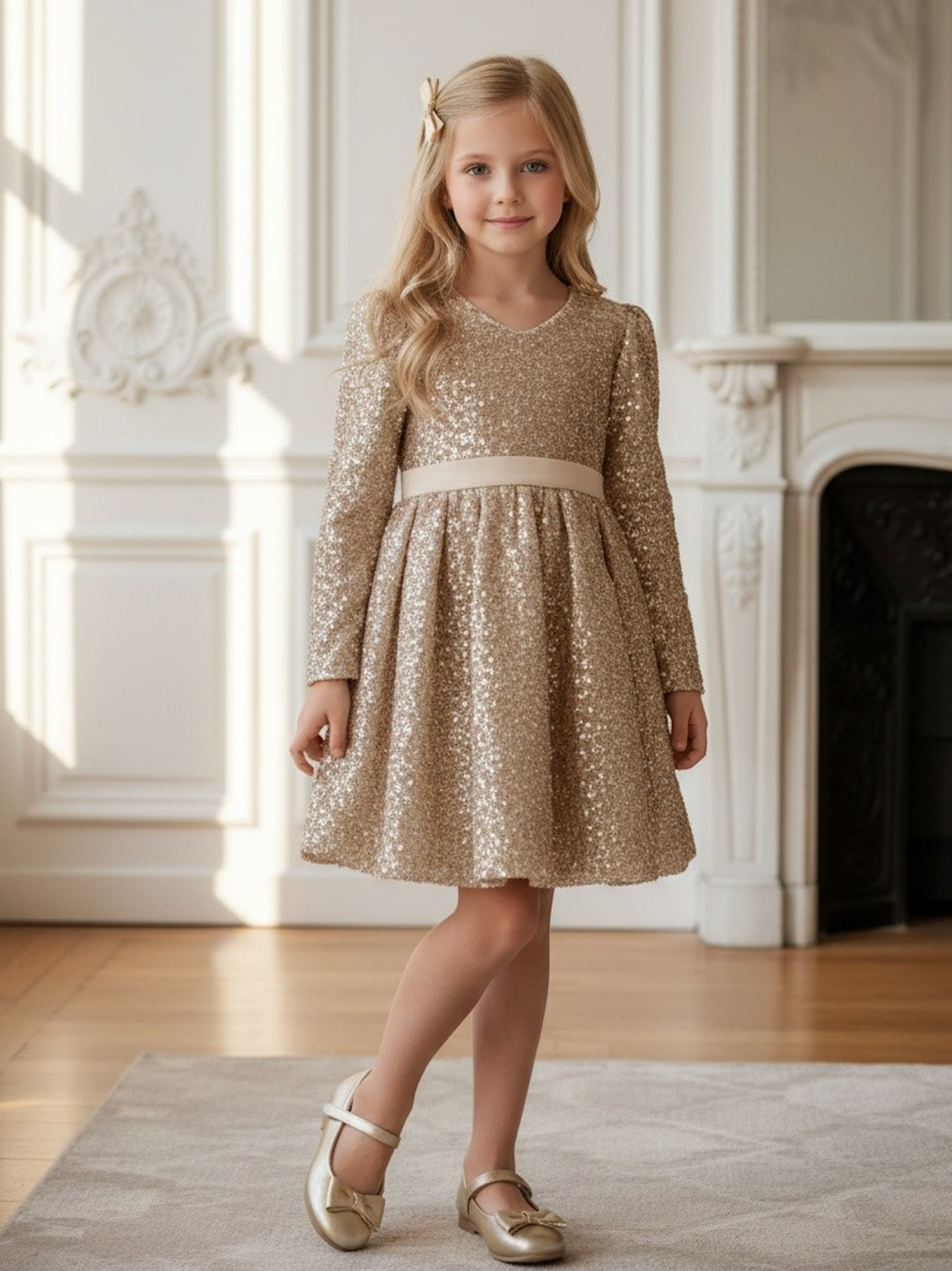 Emma Sequin Dress Gold