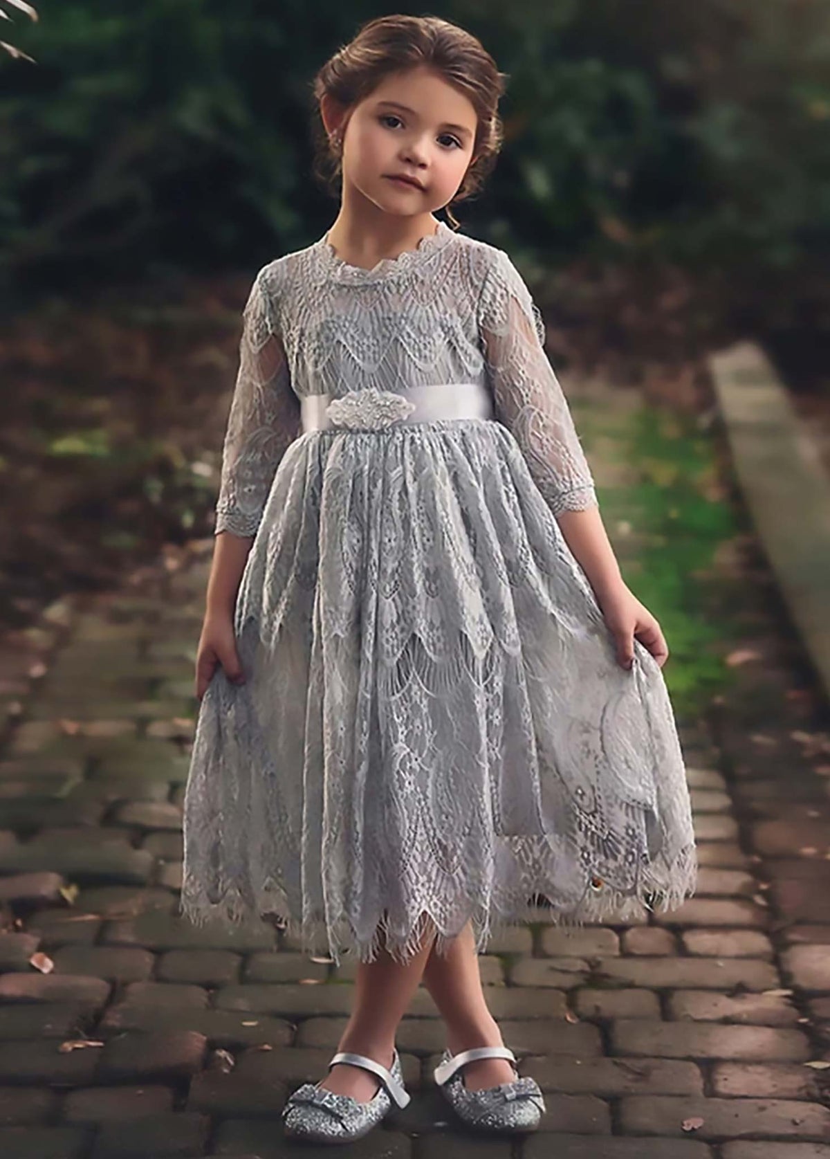 Bella Rafaela Dress & Belt Set Silver