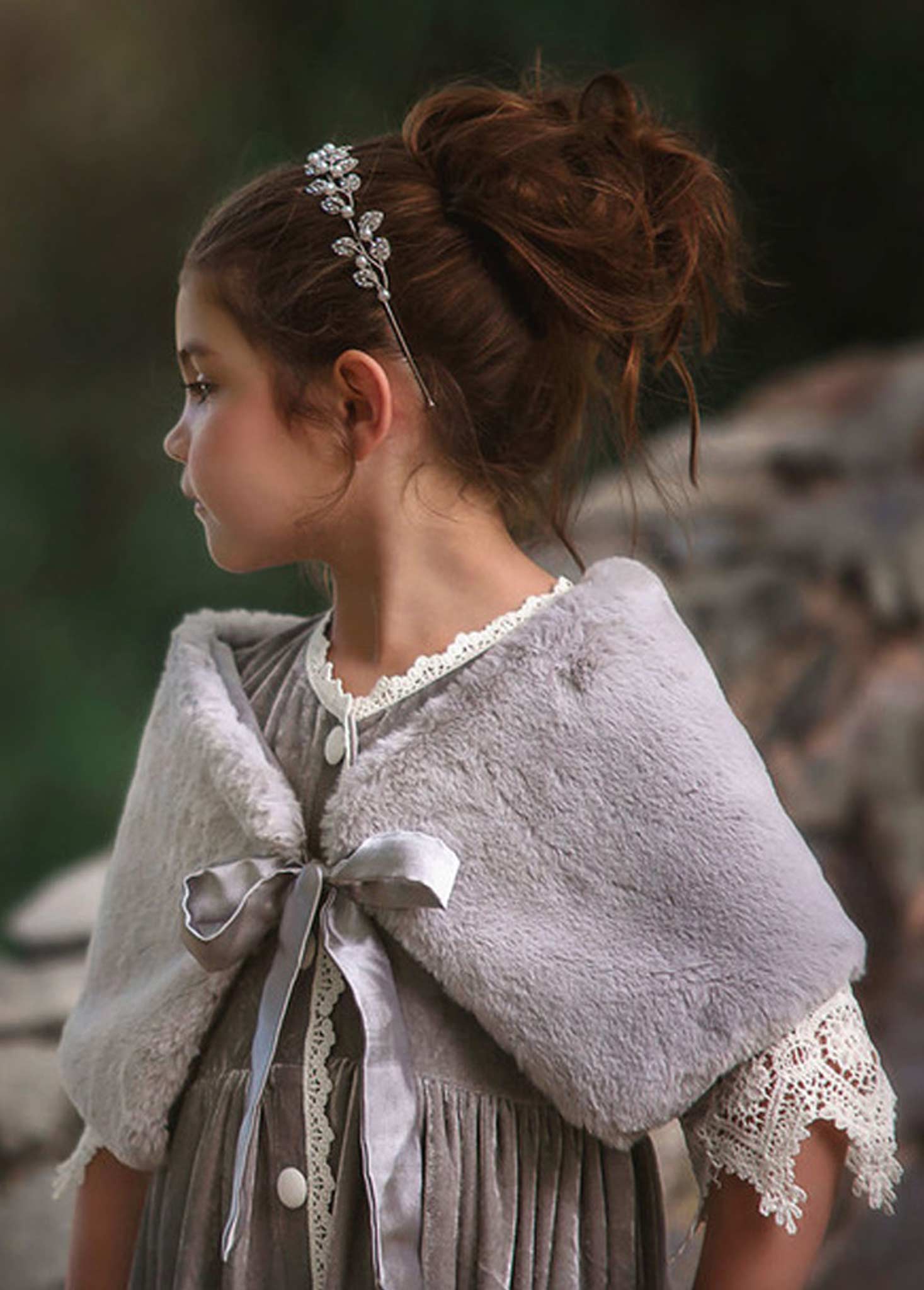 Adele Faux Fur Wrap Silver