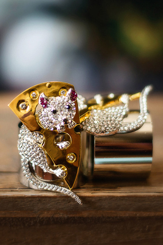 Mouse & Cheese Napkin Ring Set of 2